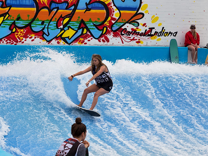 Hanging ten in Indiana? Carmel's indoor surf simulator proves you don't need an ocean—or a coast—to catch the perfect wave.