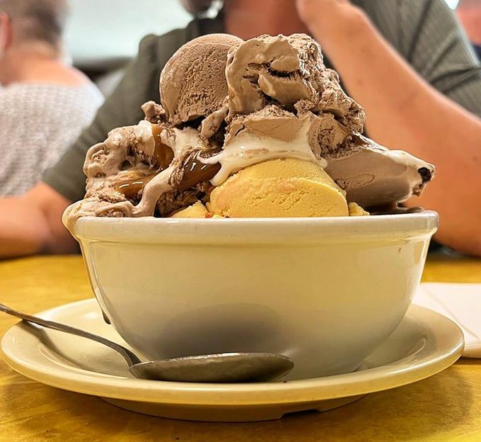 Two generous scoops that prove bigger isn't always better – sometimes it's just more delicious.