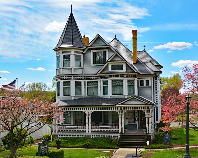 This Victorian beauty stands as elegant proof that before minimalism was cool, maximalism was magnificent. Gingerbread trim that would make Hansel and Gretel jealous.
