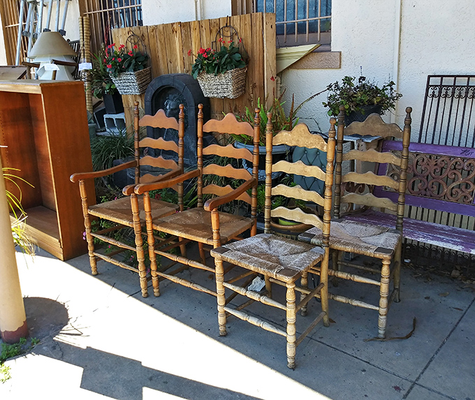 These ladder-back beauties aren't just chairs—they're time machines with rush seats, patiently waiting for their next dinner party conversation.
