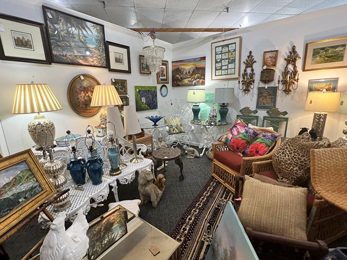 Organized chaos at its finest! This corner feels like your stylish great-aunt's living room, if she collected everything fabulous since 1952.