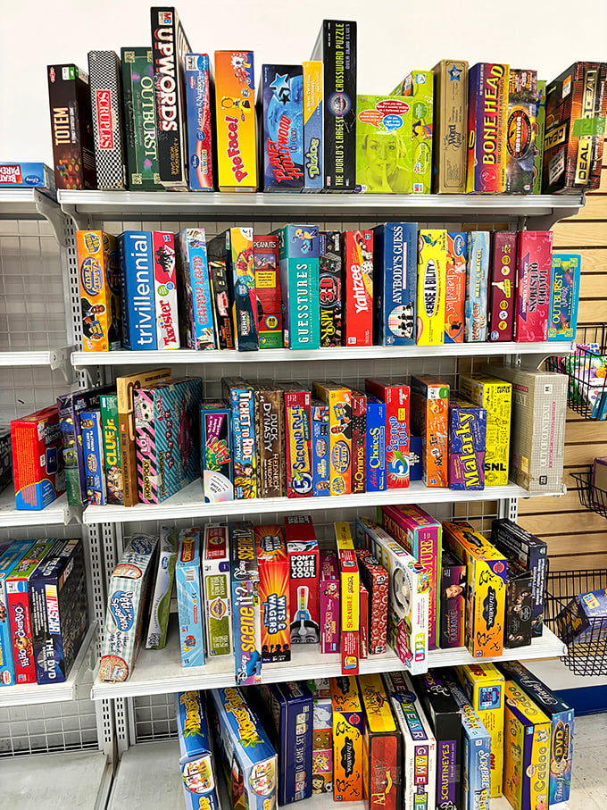 Board game paradise! Every box represents family nights from another era, waiting for new champions to roll the dice.