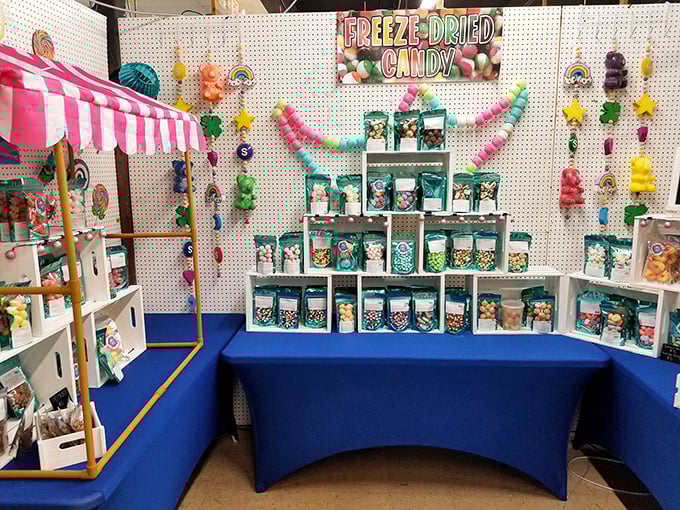 Sweet tooth paradise! This freeze-dried candy display proves that even treats have evolved beyond what Willy Wonka could have imagined.