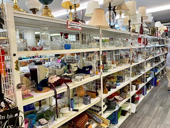 Crystal glassware and vintage treasures create a museum where everything's actually for sale.