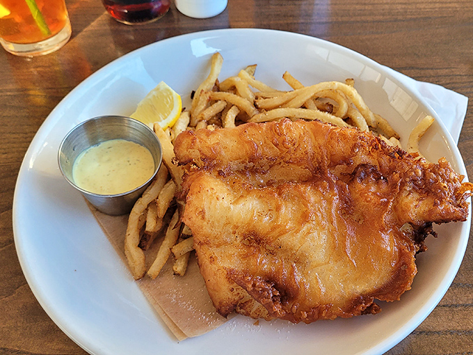 Golden, crispy perfection that makes you wonder if fish have feelings, and if so, would they be honored to be transformed into something this delicious?