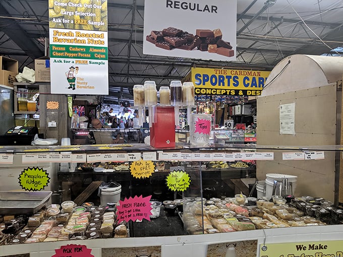 Fresh fudge, homemade treats, and samples galore—this food stall understands that the way to a shopper's wallet often begins with their stomach.