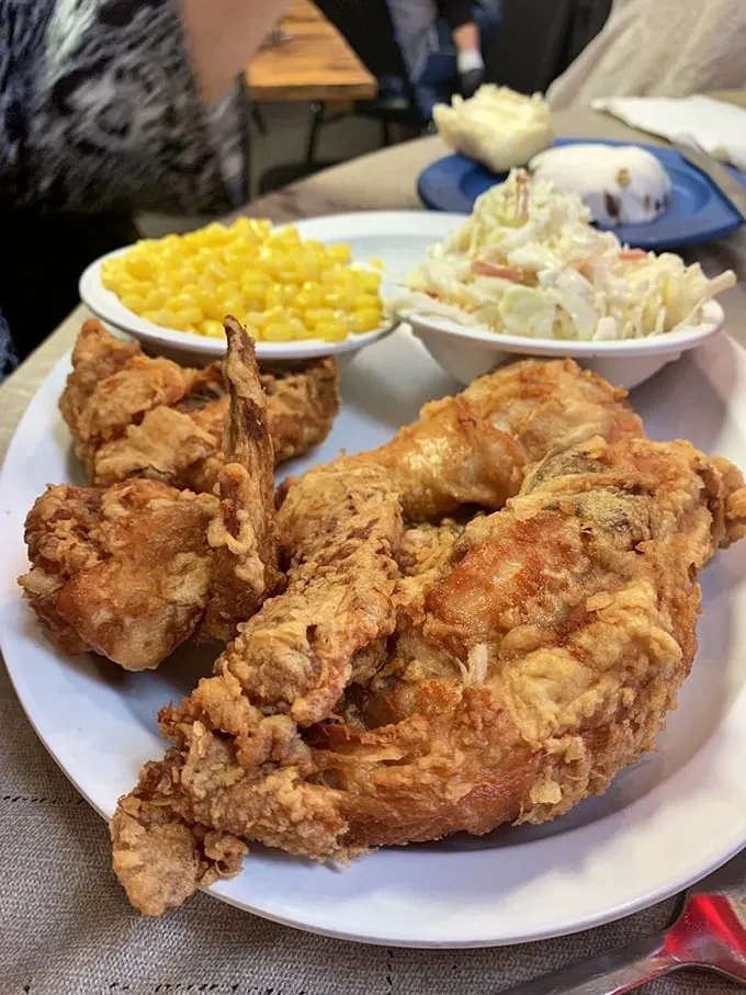 Golden-brown perfection that makes you question every other piece of fried chicken you've ever eaten. The audible crunch is just the opening act.