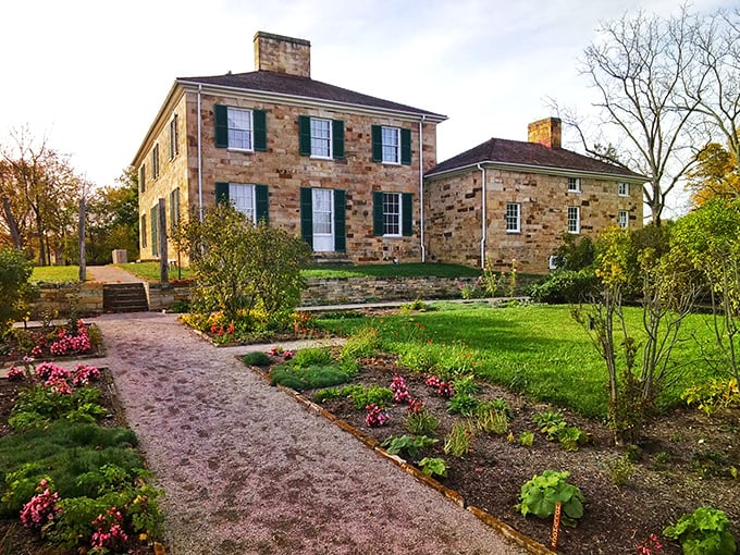 Adena Mansion whispers tales of early American ambition – this stone beauty inspired Ohio's state seal, which is basically architectural immortality.