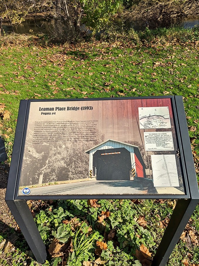History stands still even as time marches on. This marker reveals the bridge's story, though visitors often create their own memories here.