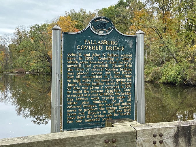 History isn't just preserved here—it's explained! This Michigan Historic Site marker reveals the bridge's fascinating past to curious visitors.