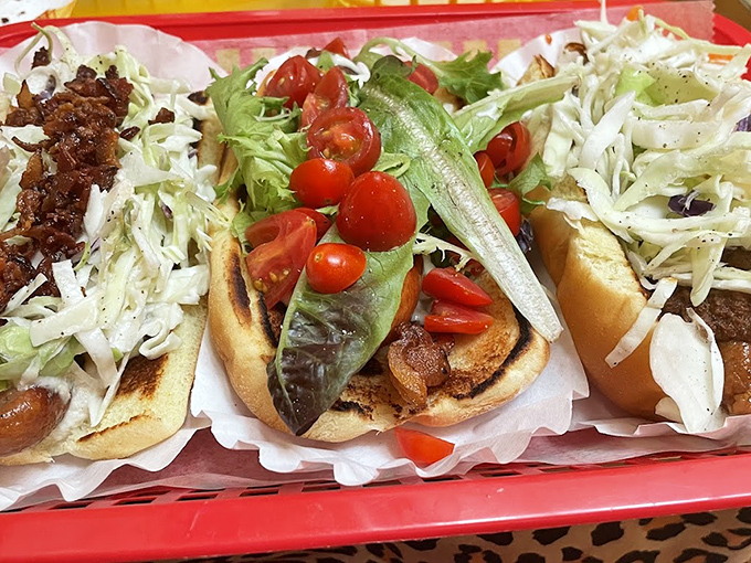 Behold the perfect hot dog - a masterpiece of simplicity that would make any deli proud.