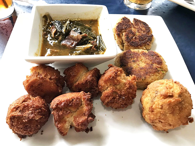 These golden-brown hush puppies aren't just side dishes—they're the main event. Crispy exterior, fluffy interior, and worth every single calorie.