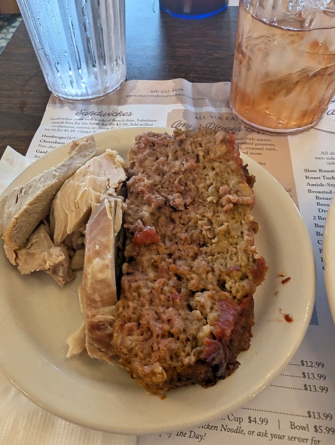 Meatloaf that would make your grandmother jealous. This isn't some fancy chef's "deconstructed" version—it's the real deal, hearty and honest as a handshake.
