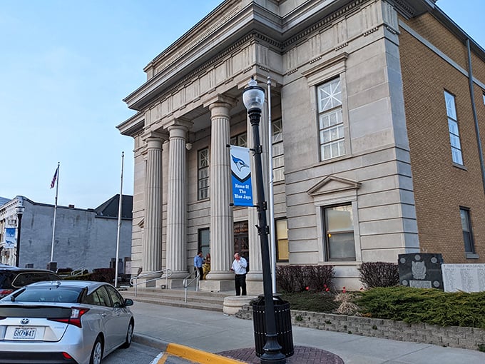 This isn't just a building with columns – it's Rock Port's heart, where community decisions have been made for generations under that imposing classical facade.