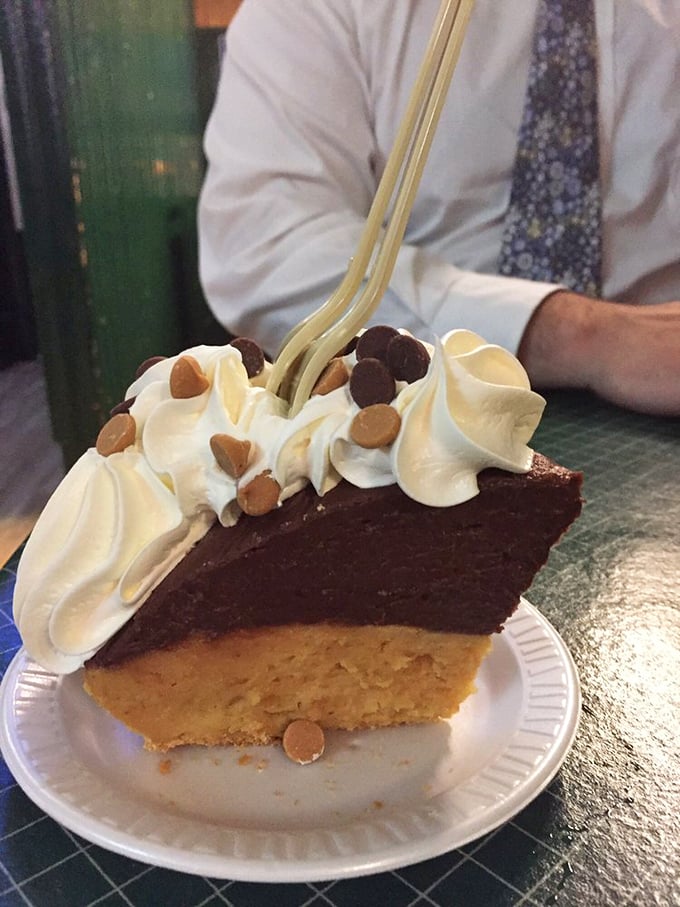 This isn't your average pie – it's a chocolate peanut butter revelation that makes you question why you ever wasted calories elsewhere.