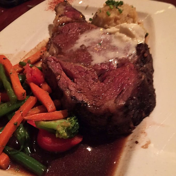 This isn't just prime rib—it's a masterclass in meat. The kind of dish that makes you seriously consider moving to Winslow, Arizona.