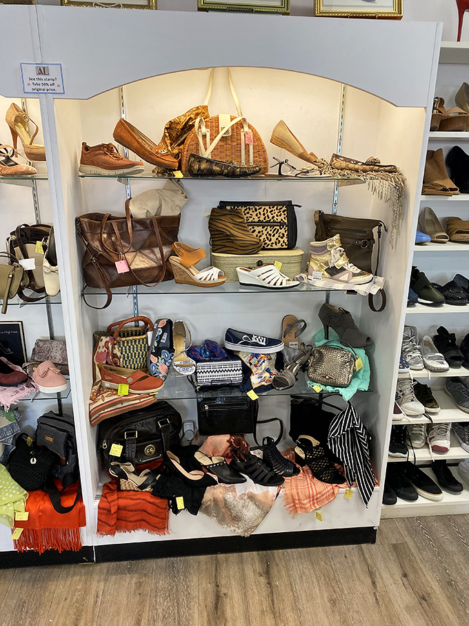 Not just any shoe section—this is where Carrie Bradshaw might shop if she retired to Florida and developed a sudden appreciation for fiscal responsibility.
