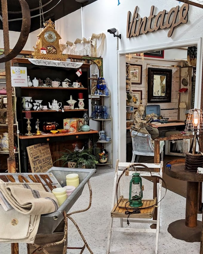 Teapots, trinkets, and treasures galore! This corner feels like raiding your stylish grandmother's china cabinet—with permission this time.