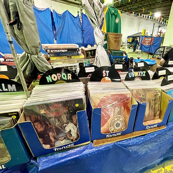 Vinyl heaven awaits alphabetically! Flip through these crates and you might just find that album your college roommate "borrowed" in 1982.
