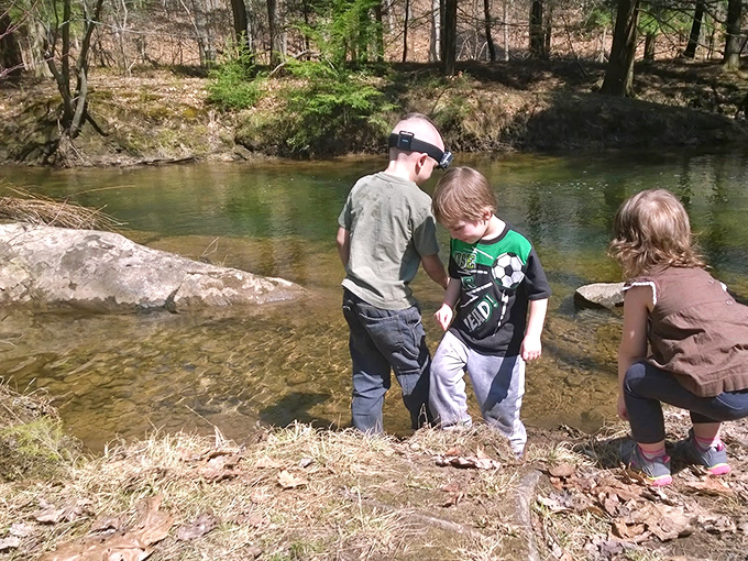 Creek exploration: childhood's greatest classroom. These young scientists are discovering more about nature than any tablet could ever teach them.