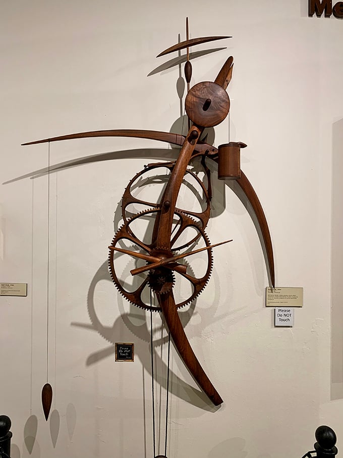 Not your average wall art! This sculptural wooden timepiece looks like what would happen if Salvador Dalí designed a clock after a particularly inspiring dream.