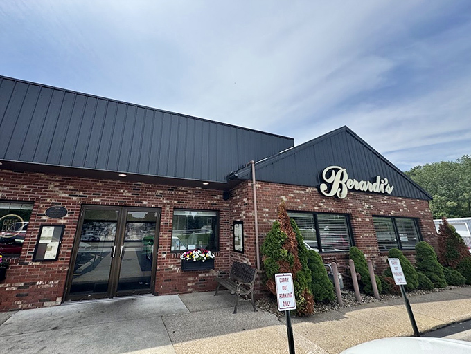 Berardi's brick-and-flower exterior has that "mom's kitchen but bigger" vibe that promises food worth the drive.
