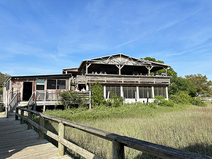 Perched over the marsh like a weathered postcard, Bowen's Island Restaurant is seafood authenticity personified.