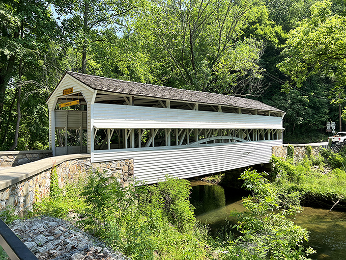 Knox Bridge nestles into its landscape like it grew there naturally—Pennsylvania's answer to Middle-earth architecture.