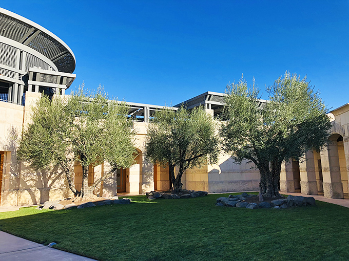 Modern meets ancient at Opus One. This architectural marvel looks like a spaceship landed in a vineyard—in the best possible way.