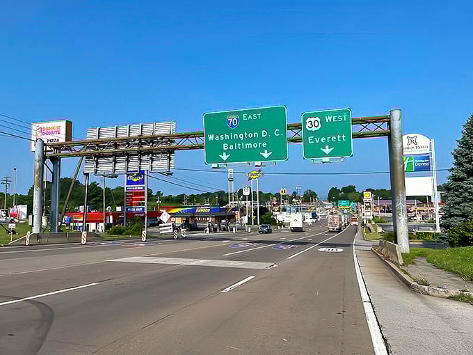 Lincoln Highway's grand viaduct stands like a Roman aqueduct in Pennsylvania. History you can drive under!