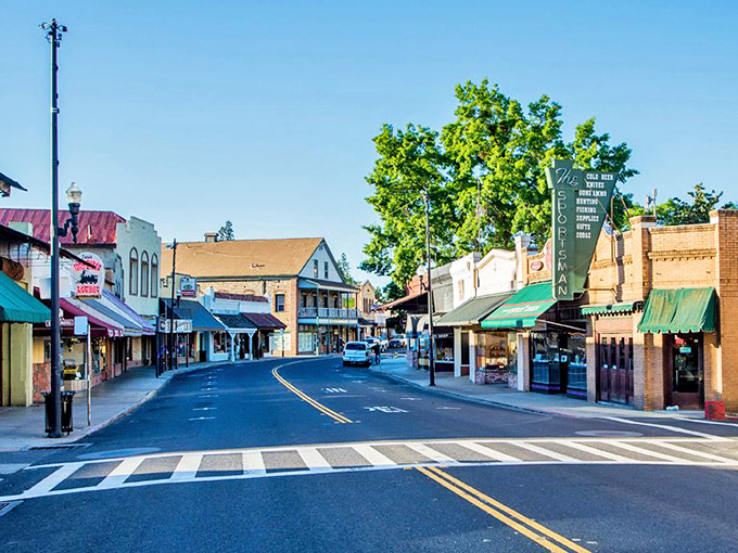 Sonora's historic downtown boasts some of the best-preserved Gold Rush architecture in California. That mint-green building probably witnessed a few Wild West showdowns!
