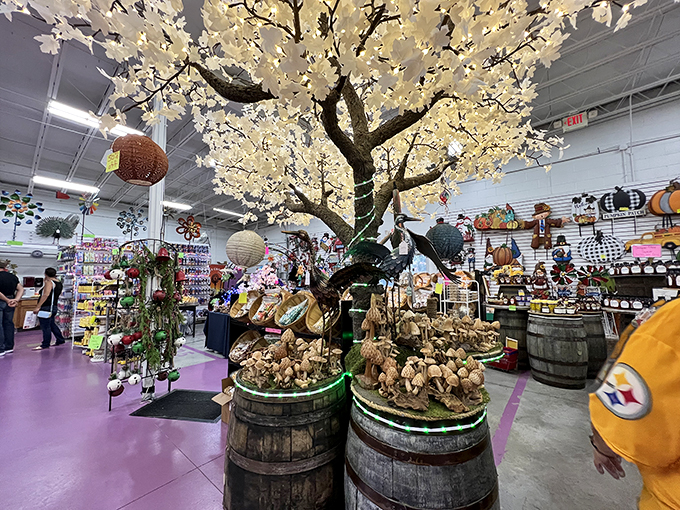 That cherry blossom tree isn't the only thing blooming! Walnut Creek's artful displays transform shopping into a visual feast.