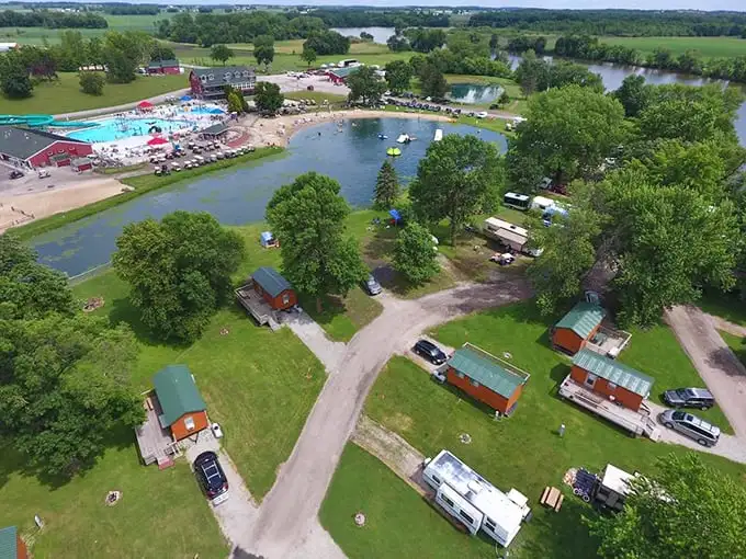 This aerial view of Watertown showcases the perfect small-town footprint – close enough to everything you need, far enough from everything that drains your wallet.