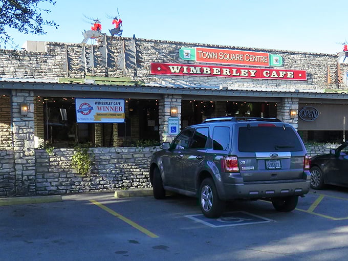 Wimberley Cafe's stone facade promises comfort food that'll make you want to call your cardiologist—but it's worth it.