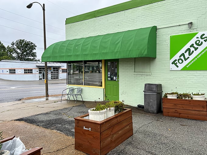 Those wooden planters outside Fozzie's aren't just for show – they're growing fresh herbs that might end up in your sandwich in about five minutes.