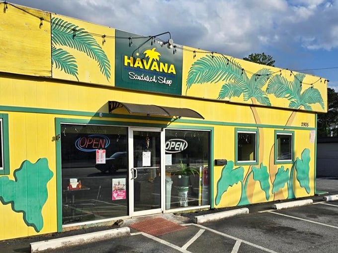 Palm trees painted on sunshine-yellow walls – this little slice of Havana brings tropical sandwich magic to Buford Highway. 
