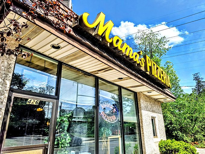 Spring blossoms frame Mama's Pizzeria perfectly—nature's way of highlighting one of Pennsylvania's cheesesteak treasures.