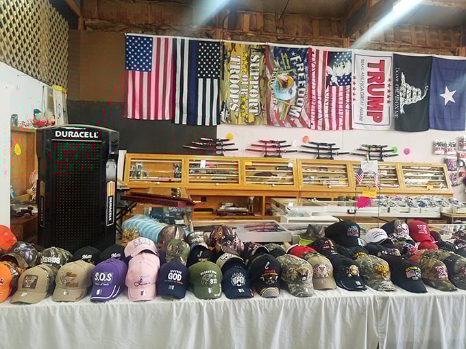 Hats, flags, and memorabilia galore! This isn't just shopping—it's a museum where you can take the exhibits home.