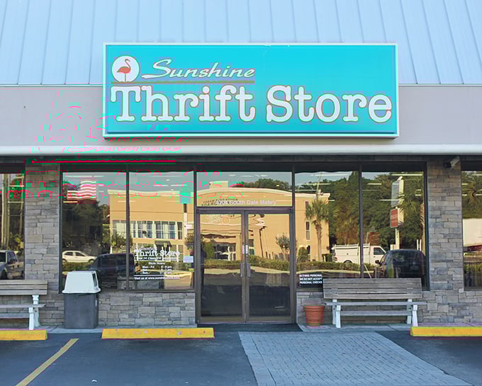 That little flamingo logo says it all – this place is where Florida charm meets bargain hunting bliss.