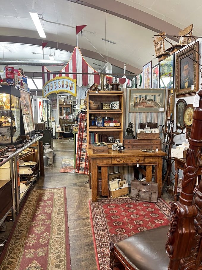 Step right up to the Sideshow! Time Travelers' carnival-inspired corner houses the most conversation-worthy finds in Springfield.