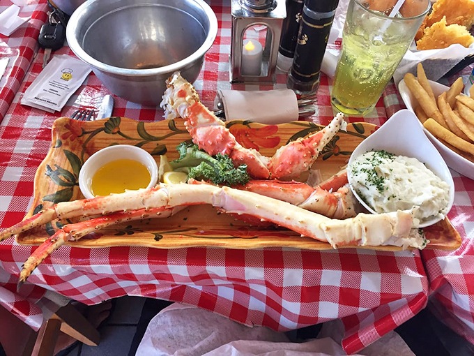 Those king crab legs aren't just impressive—they're the seafood equivalent of driving a Cadillac when everyone else is on bicycles.