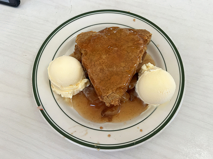 Apple pie à la mode—the dessert that launched a thousand return visits. That golden crust holds secrets only decades of practice can perfect.