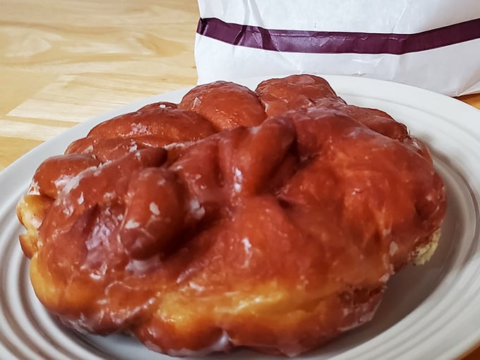 Behold the apple fritter that laughs in the face of portion control and wins every time.