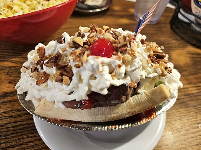The banana split at Jaxson's doesn't just satisfy a craving—it creates a memory topped with whipped cream and nostalgia.