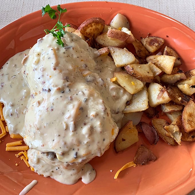 These biscuits and gravy aren't just a meal, they're an edible hug. The kind of comfort food that makes Monday mornings bearable.