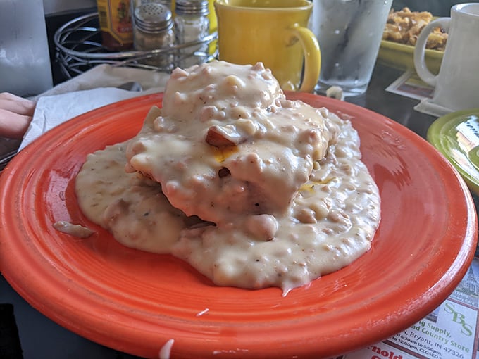 Biscuits and gravy that doesn't just stick to your ribs—it sends a thank-you note and asks to move in permanently.