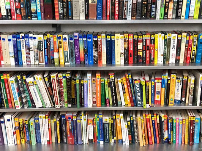 Books upon books upon books—a literary buffet where you can gorge on stories without the guilt of full-price purchases.