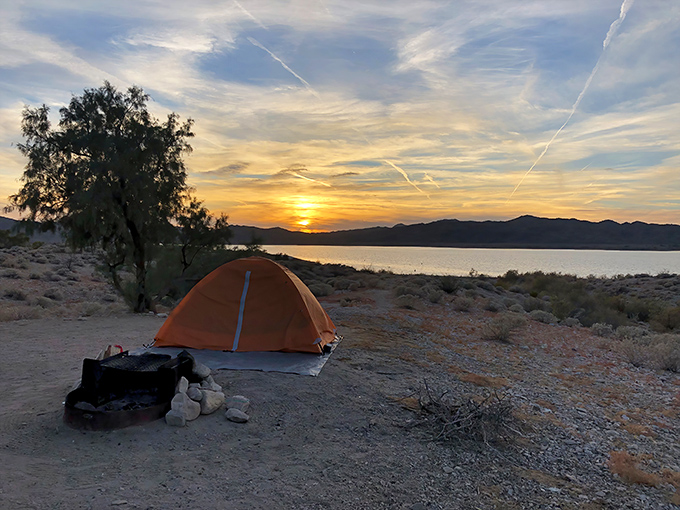 Camping with a million-dollar view that doesn't cost a million dollars. The sunset throws in a free light show every evening.