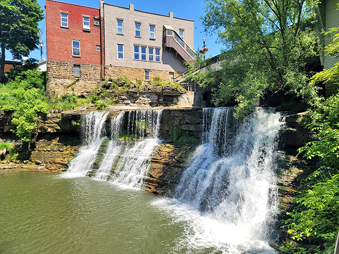 Mother Nature's crown jewel of Chagrin Falls—the waterfall that gave this charming town its name and endless Instagram opportunities.