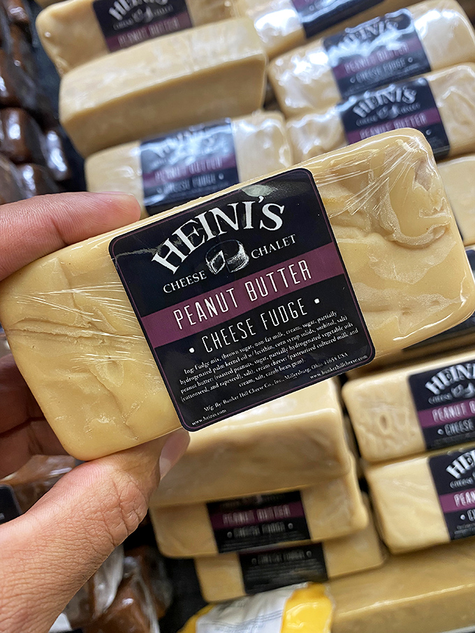 Peanut butter cheese fudge that makes you question everything you thought you knew about dessert. The perfect marriage of sweet and savory in one golden block.
